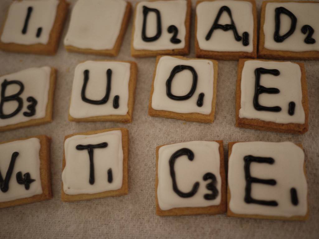 Scrabble tile biscuits