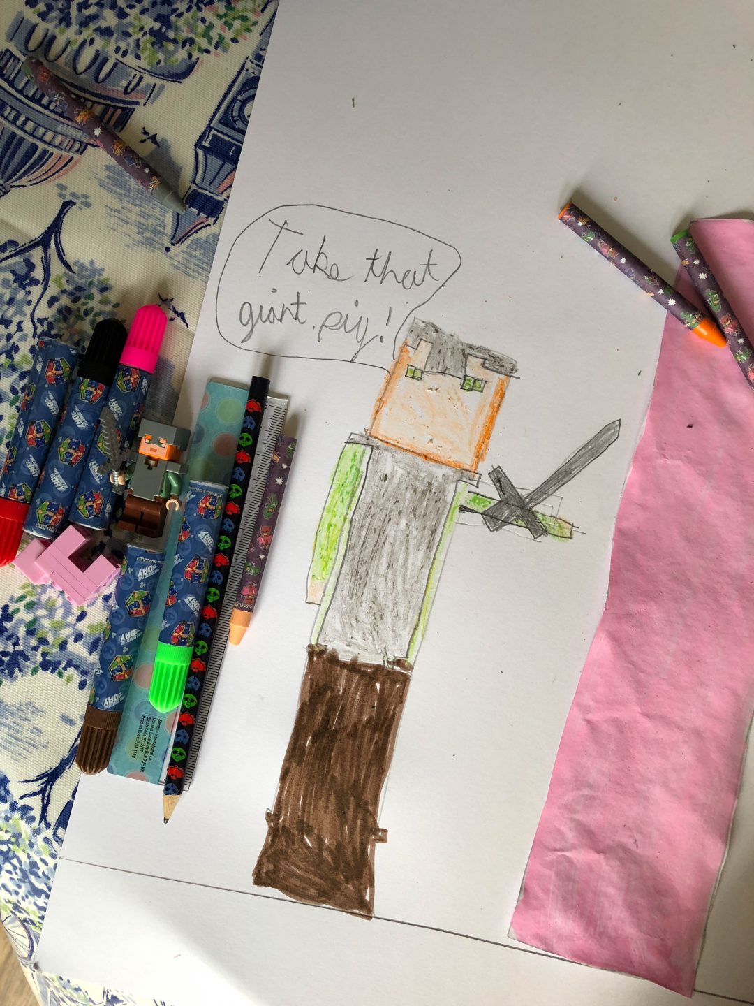 Pin the tail on the Minecraft pig {a Minecraft party game} - the ...
