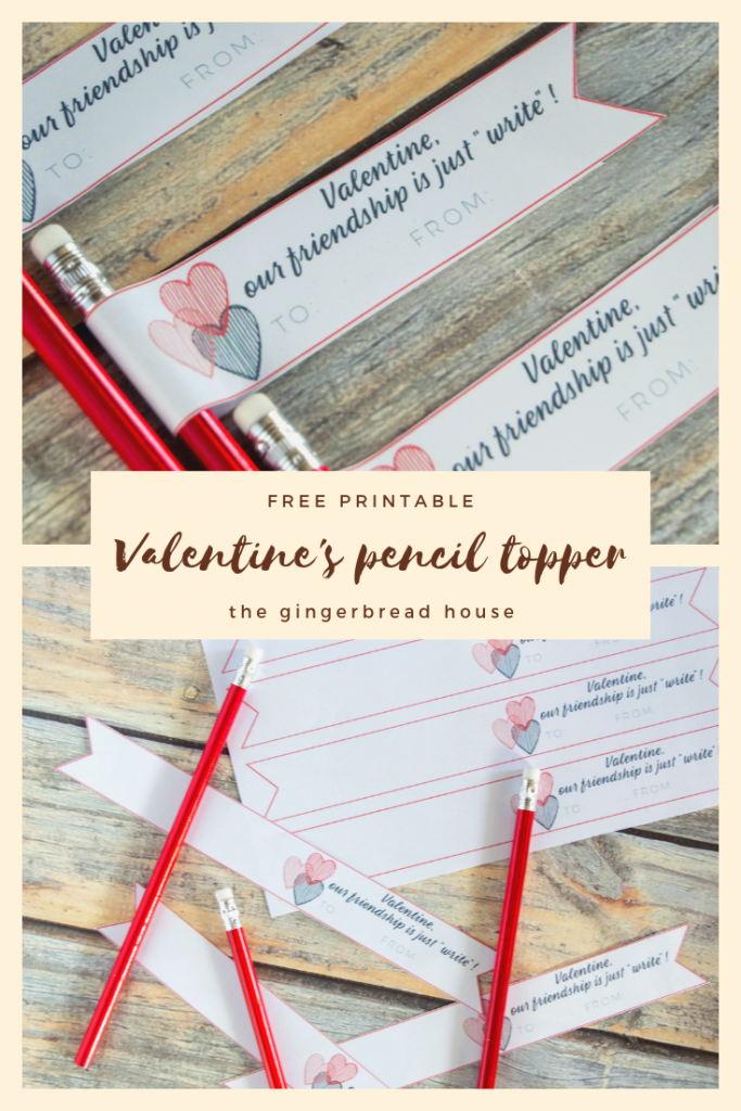 {Free printable} Valentine's pencil topper - the-gingerbread-house.co.uk
