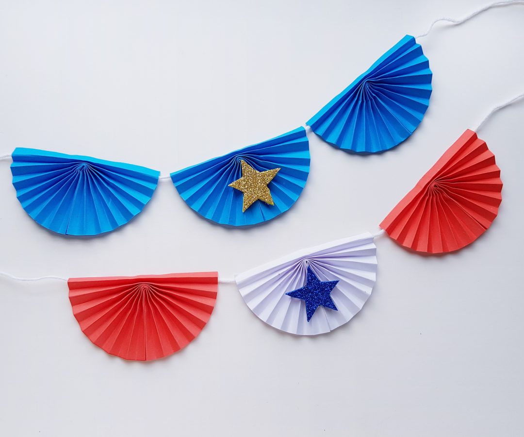Fourth of July paper banner craft for kids - the-gingerbread-house.co.uk