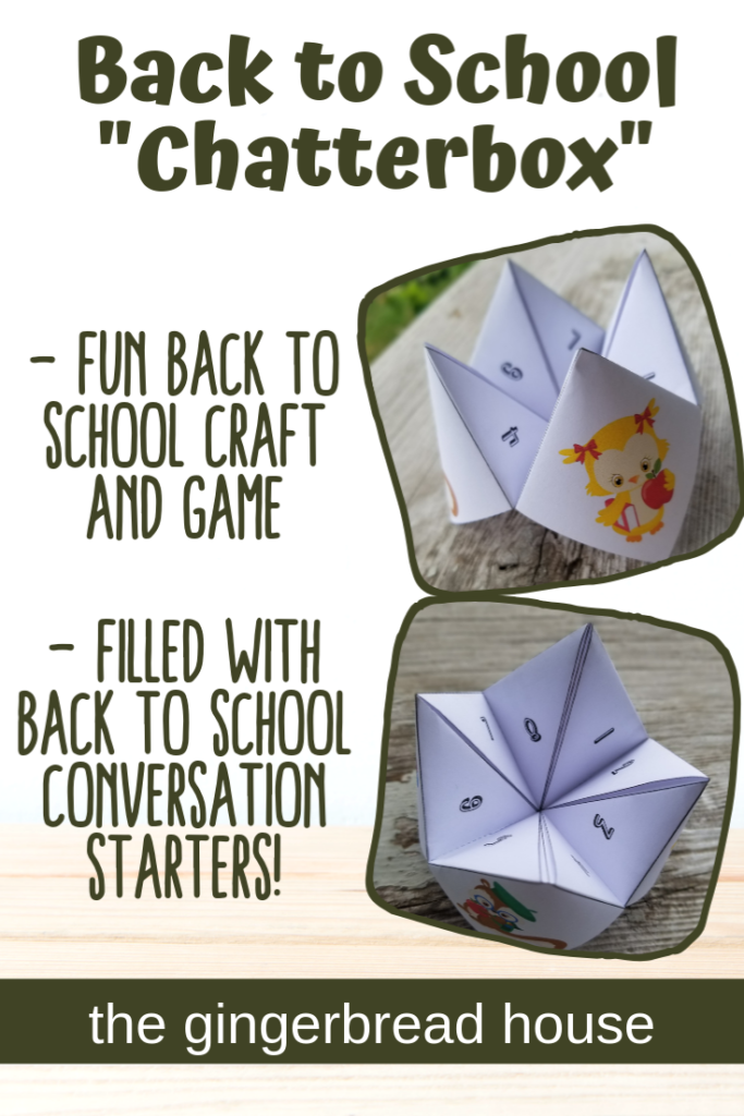 {Free printable} Back to School Chatterbox - the-gingerbread-house.co.uk