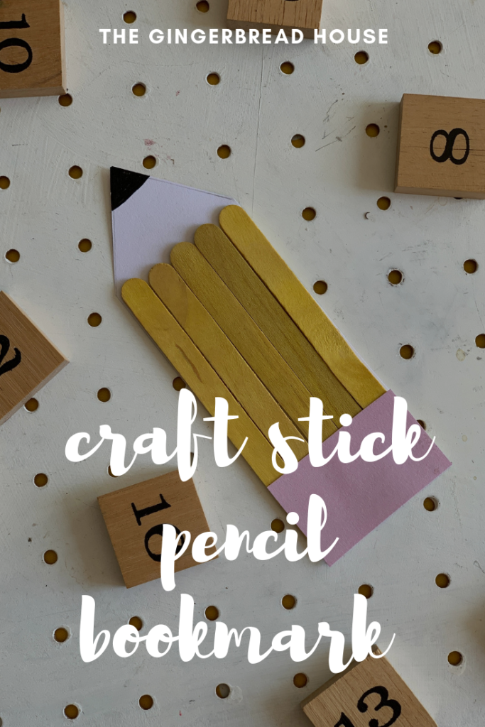 Craft stick pencil bookmark - the-gingerbread-house.co.uk