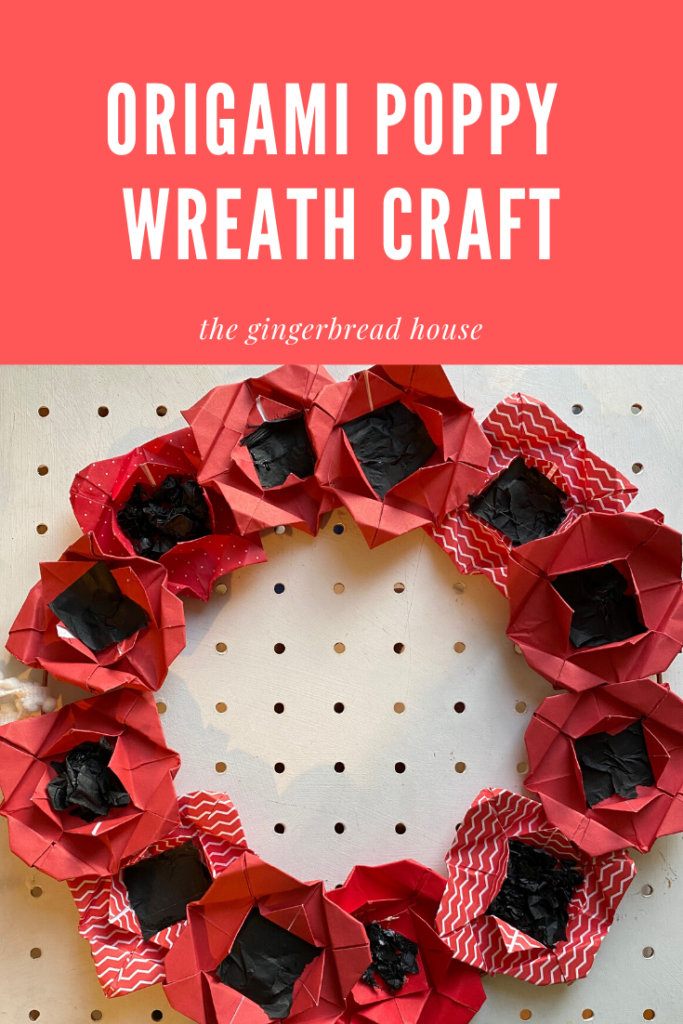 How to make an origami poppy wreath - the-gingerbread-house.co.uk