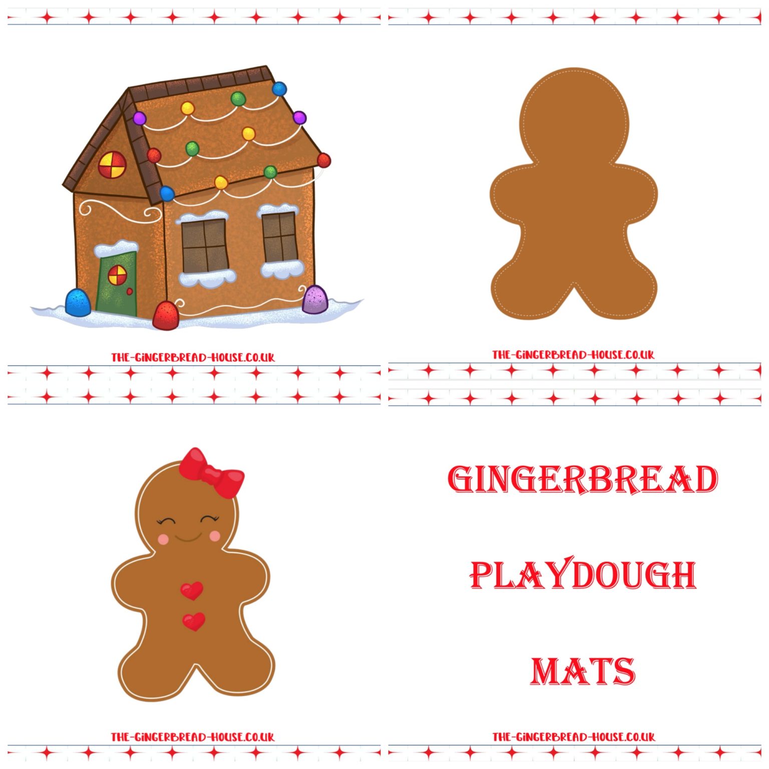 {Free printable} Gingerbread playdough mats - the-gingerbread-house.co.uk