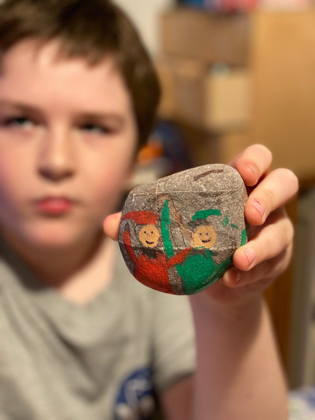Festive Elf painted rocks - the-gingerbread-house.co.uk