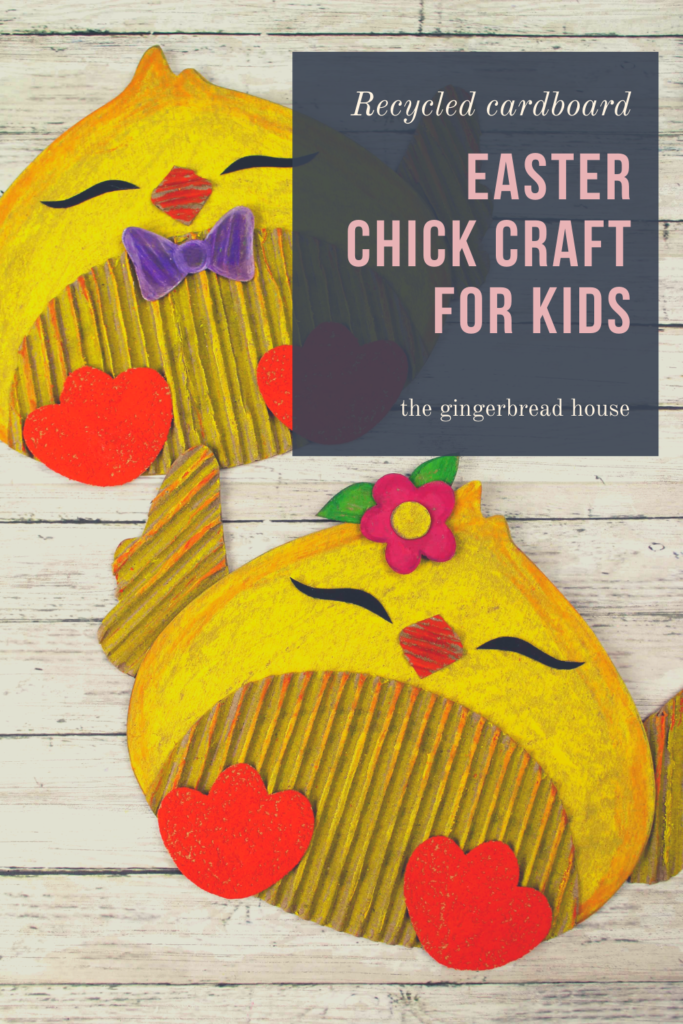 Recycled cardboard chick craft for kids - the-gingerbread-house.co.uk