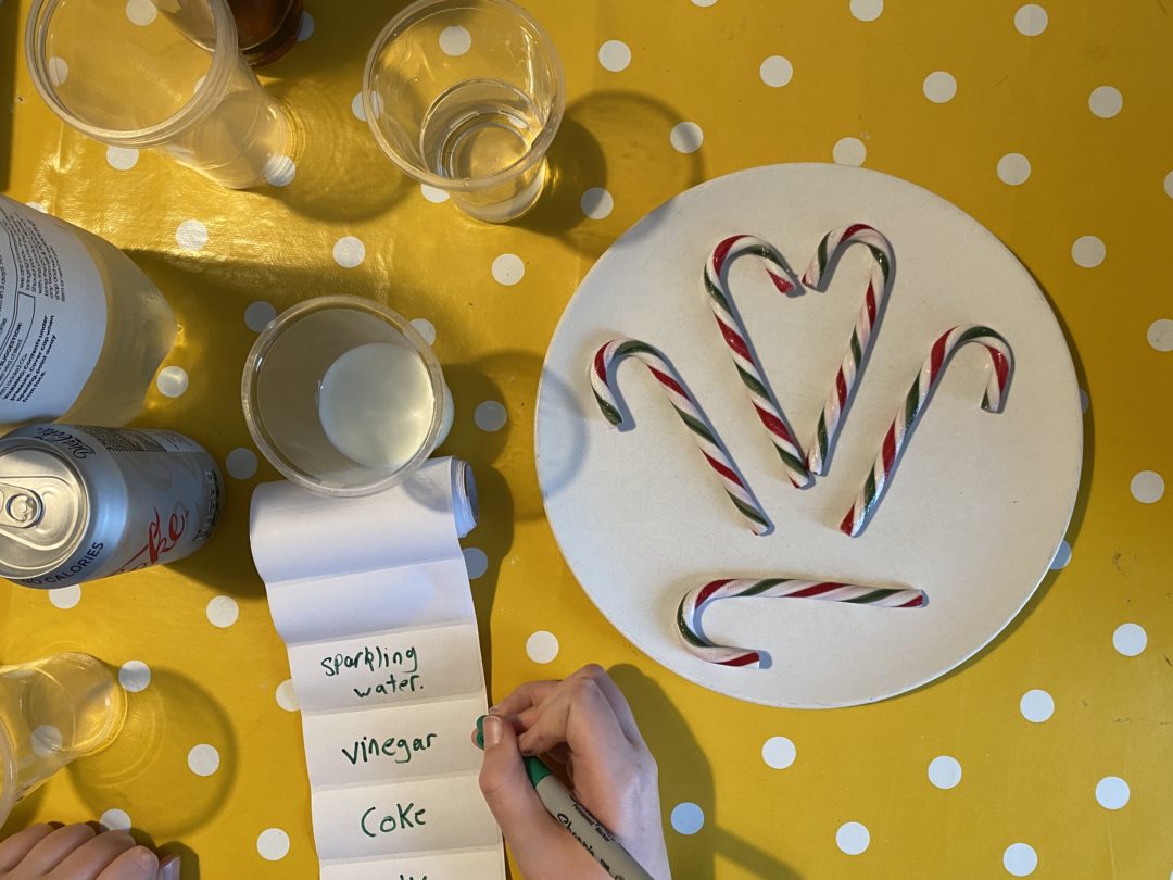 Dissolving Candy Cane experiment - the-gingerbread-house.co.uk