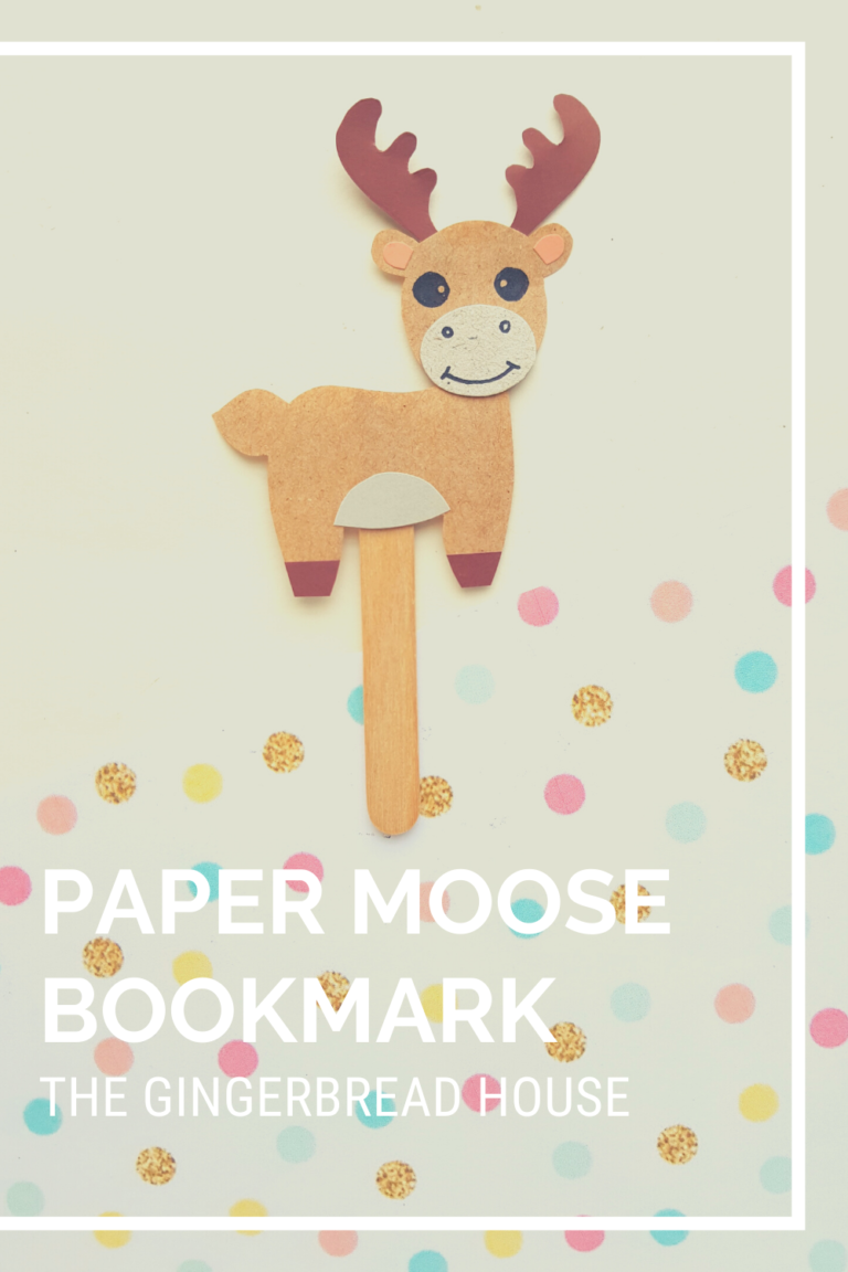 Paper moose bookmark craft for kids - the-gingerbread-house.co.uk